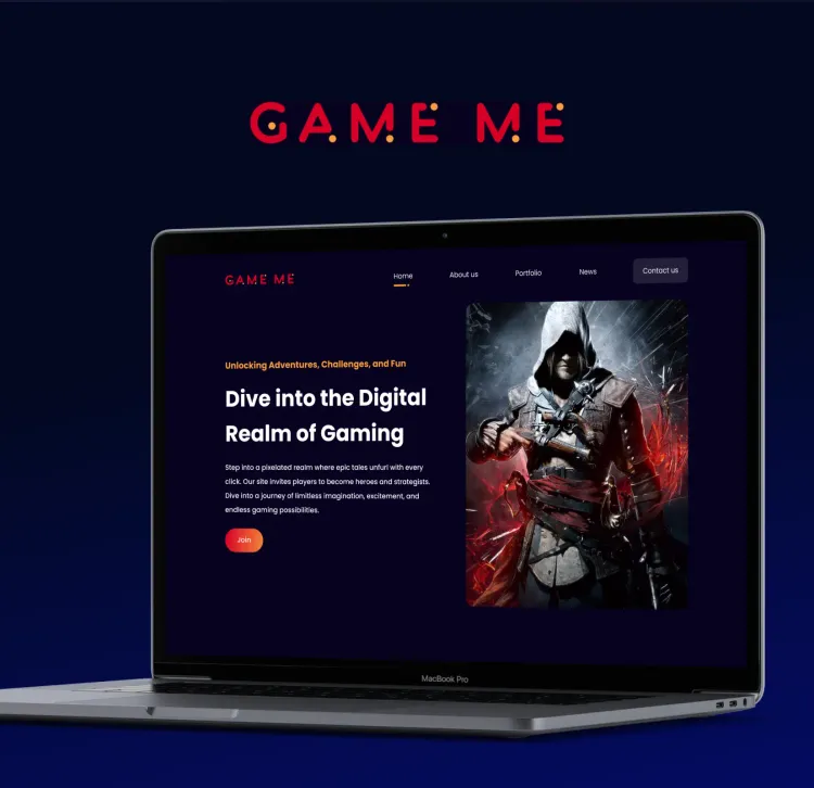 Webflow web design services for gaming development company
